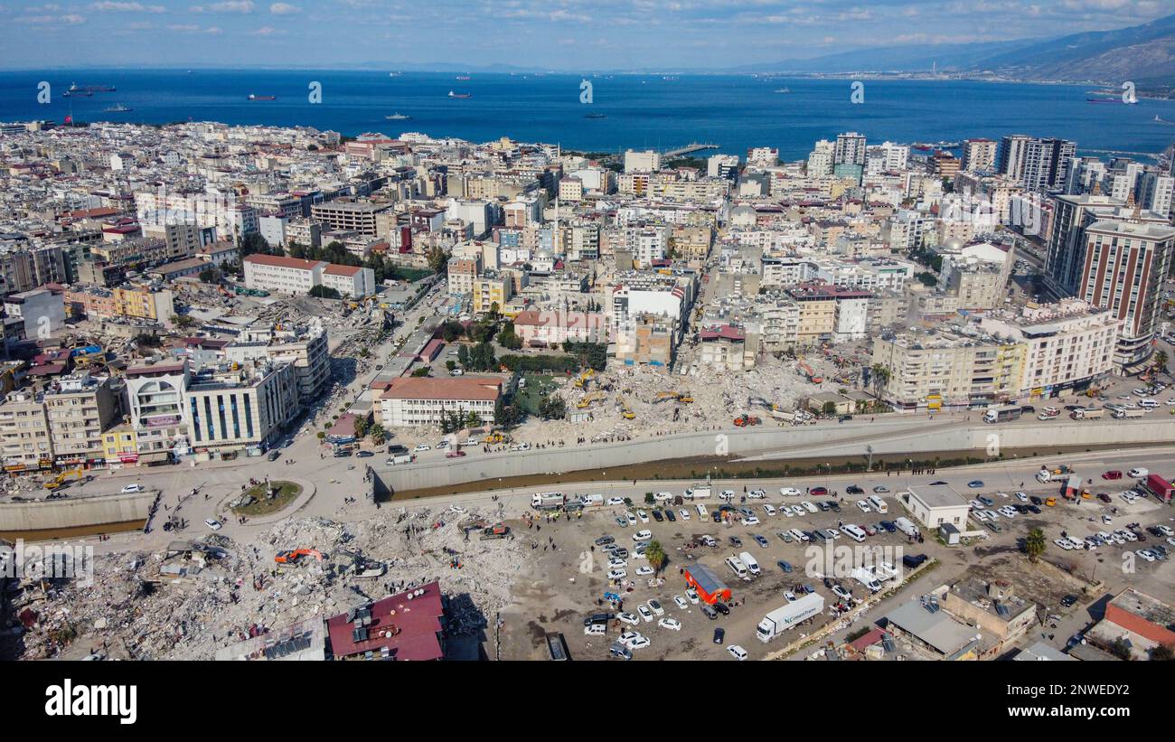 (EDITOR'S NOTE : Image taken with drone)AFAD tent city construction ...