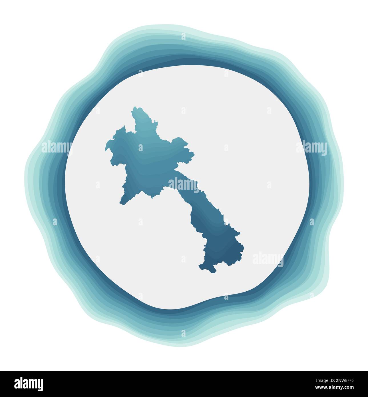 Laos logo. Badge of the country. Layered circular sign around Laos ...
