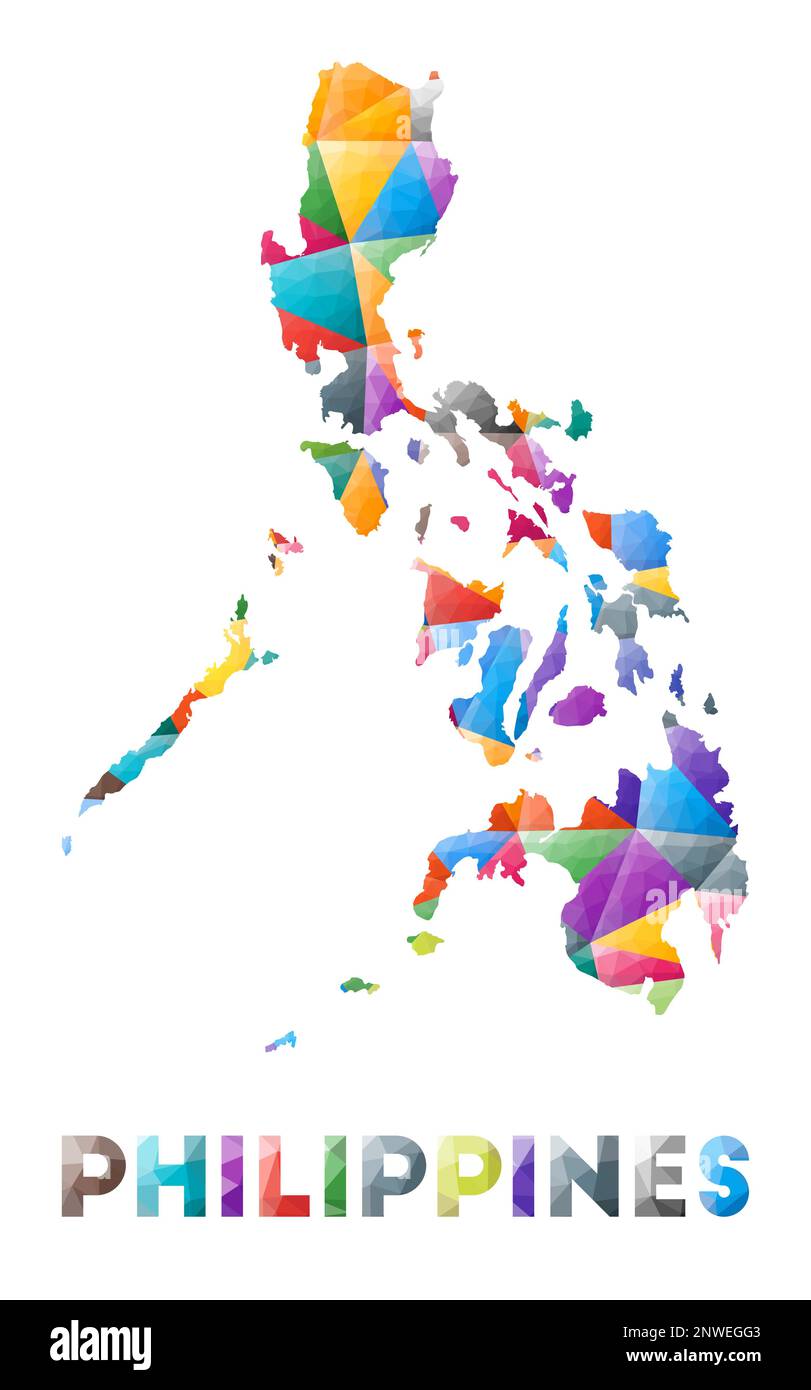 Philippines polygonal map Cut Out Stock Images & Pictures - Alamy