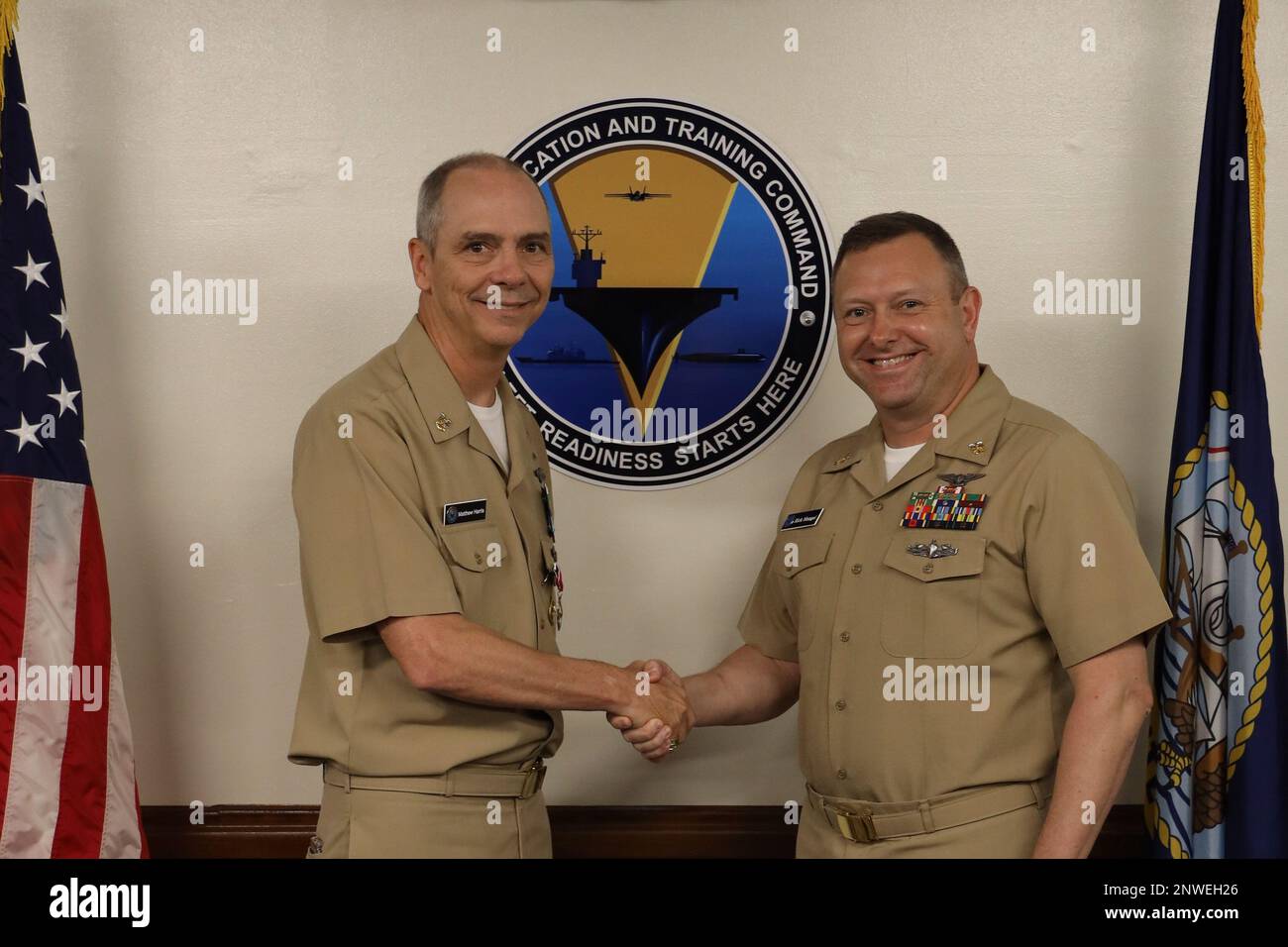 Force Master Chief Rick Mengel, right, Naval Education and Training ...