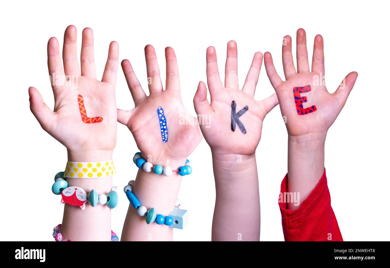 Children Hands Building Word Like, Isolated Background Stock Photo - Alamy