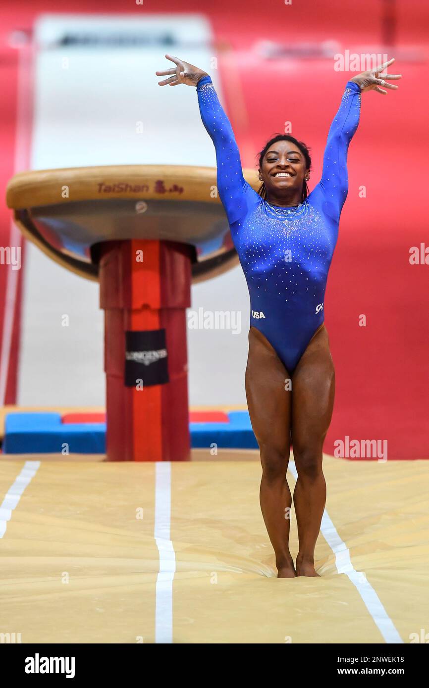 October 27, 2018 - Doha, Qatar - SIMONE BILES competes on the vault ...