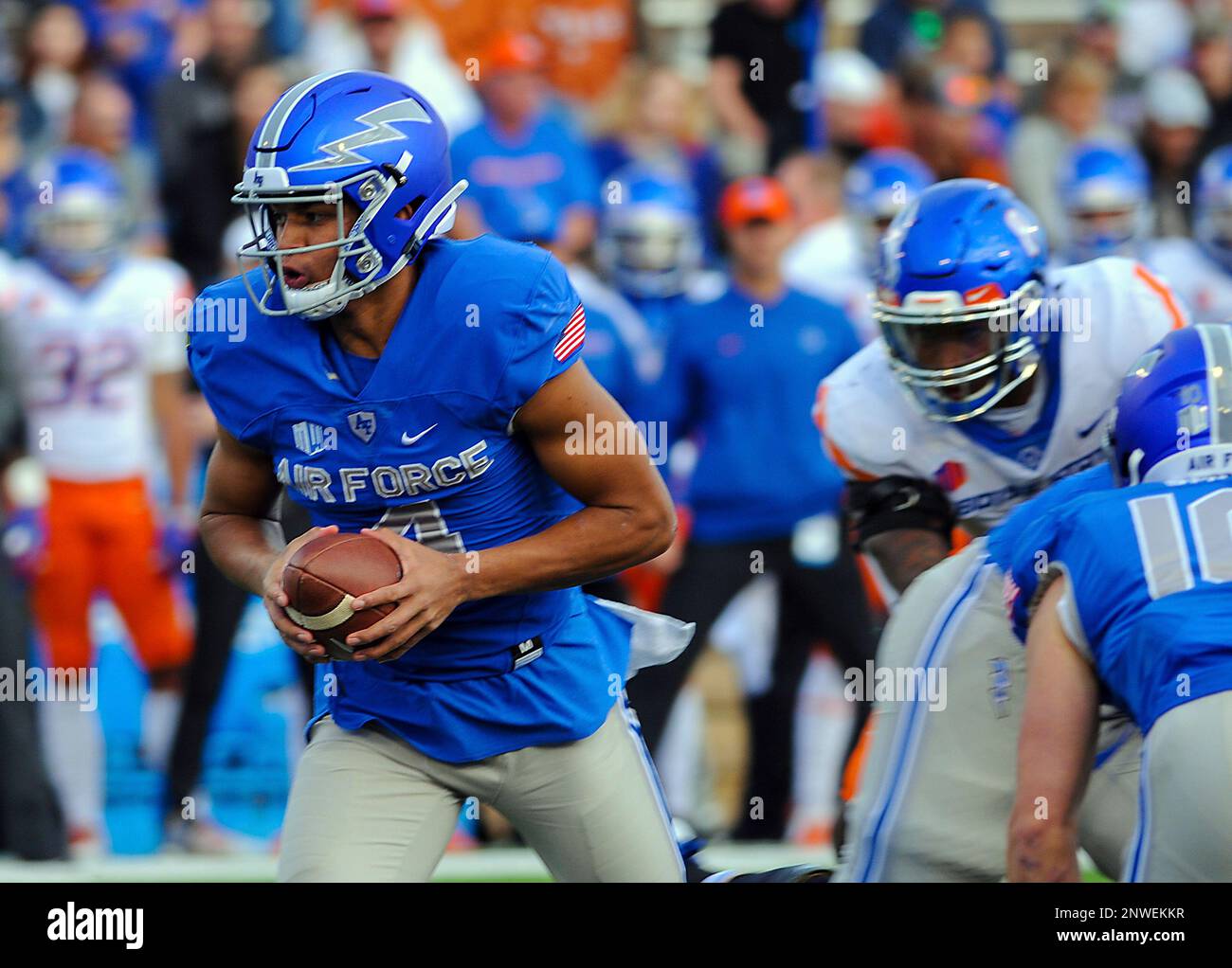 October 27, 2018: Air Force quarterback, Isaiah Sanders #4, runs the ...