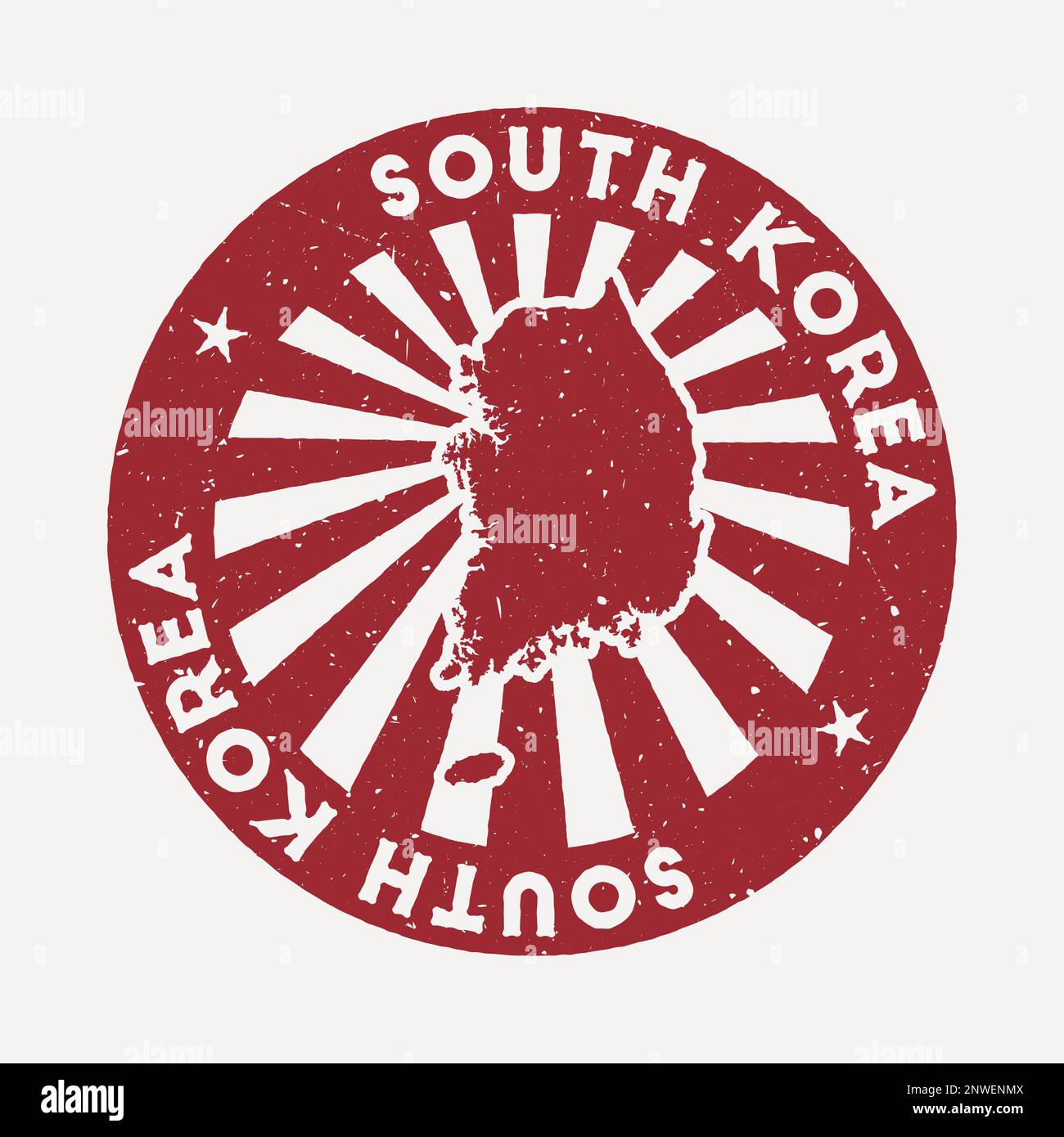South Korea stamp. Travel red rubber stamp with the map of the country ...
