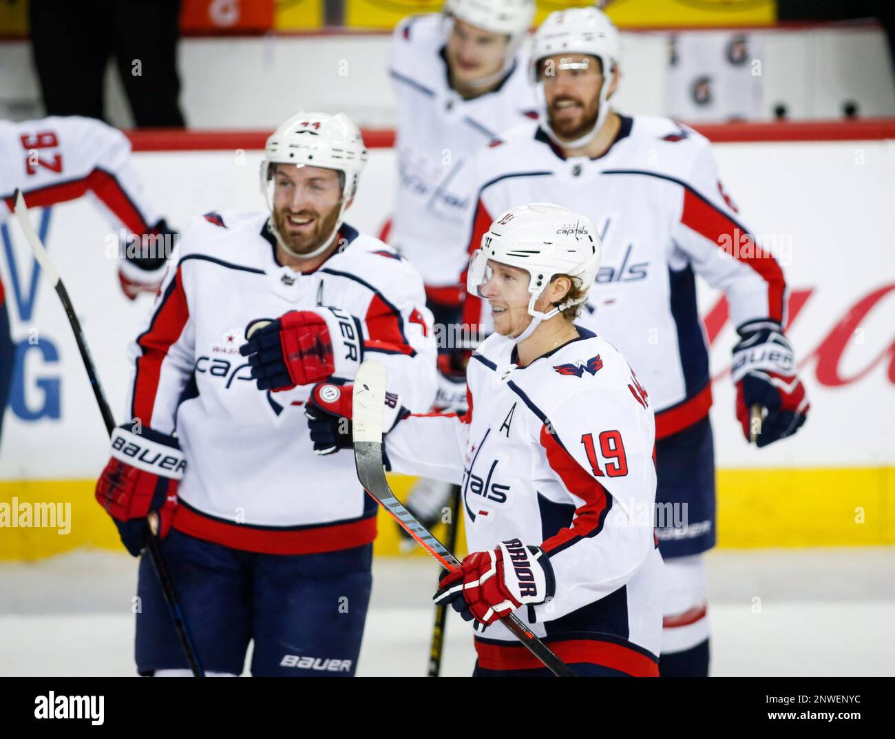 Washington Capitals' Nicklas Backstrom, center, of Sweden, celebrates ...