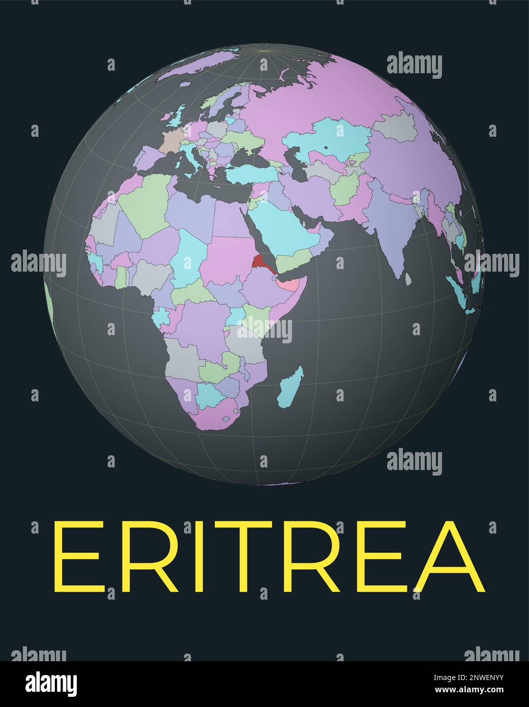 eritrea on a world map