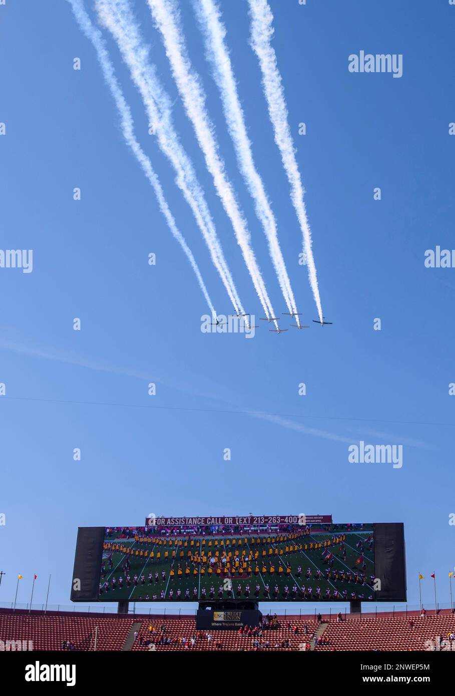 LOS ANGELES, CA - OCTOBER 27: Planes fly over the stadium prior to the ...