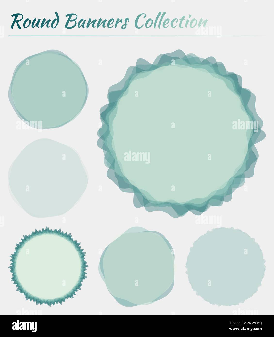 Round logos collection. Circular backgrounds in mint colors. Powerful ...