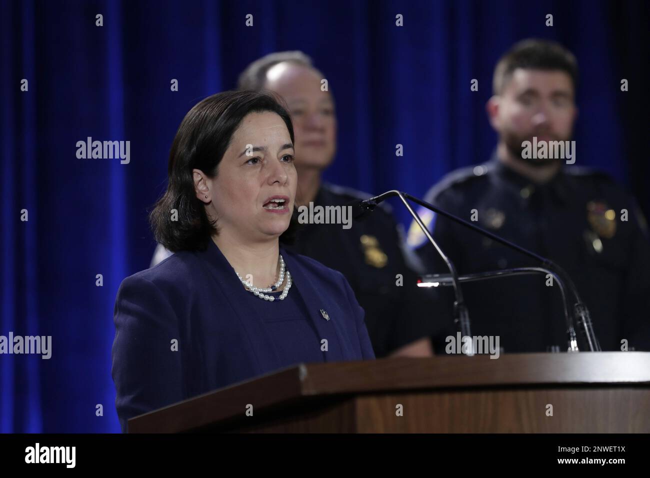 Bonnie Jarrett, NFL Intellectual Property Counsel, speaks during a ...