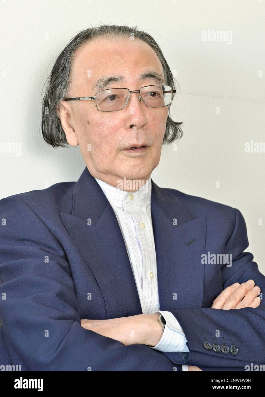 Japanese composer and pianist Toshi Ichiyanagi speaks during an ...