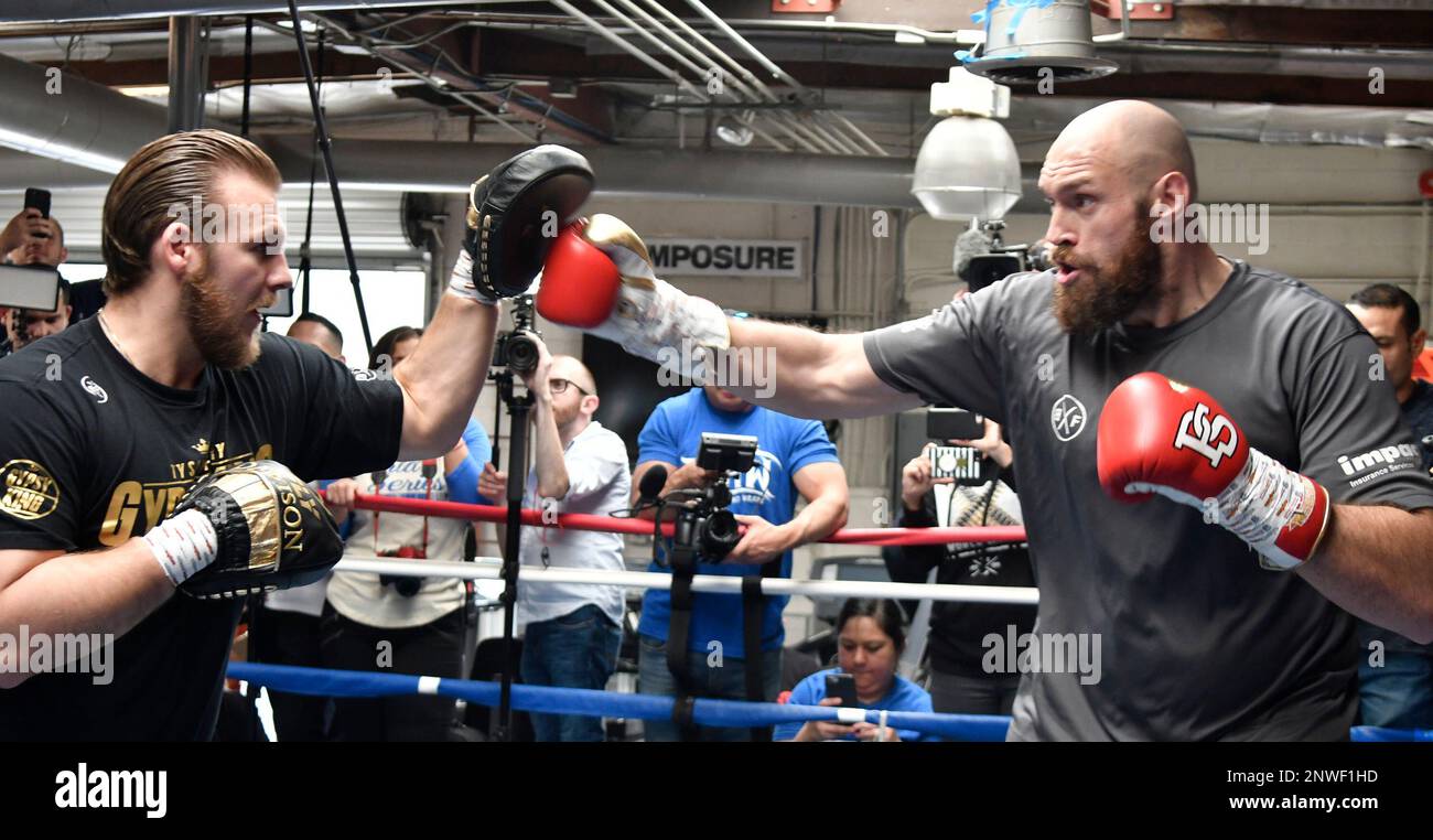 10-25-18. Santa Monica CA. Lineal Heavyweight Champion Tyson Fury works ...