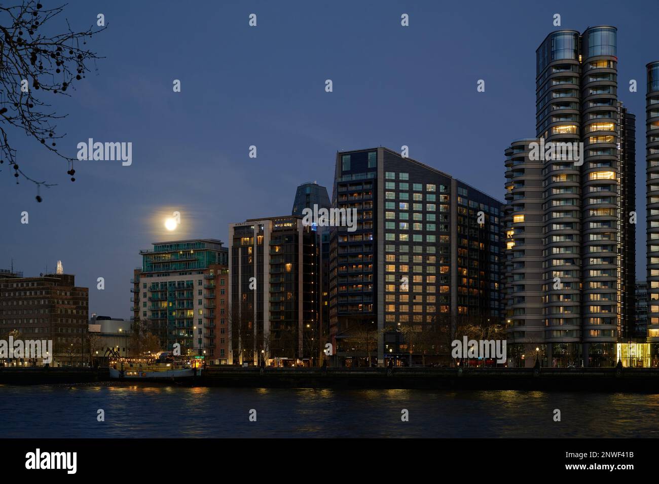 London,UK - 05 Feb 2023: View of apartments and modern buildings on ...