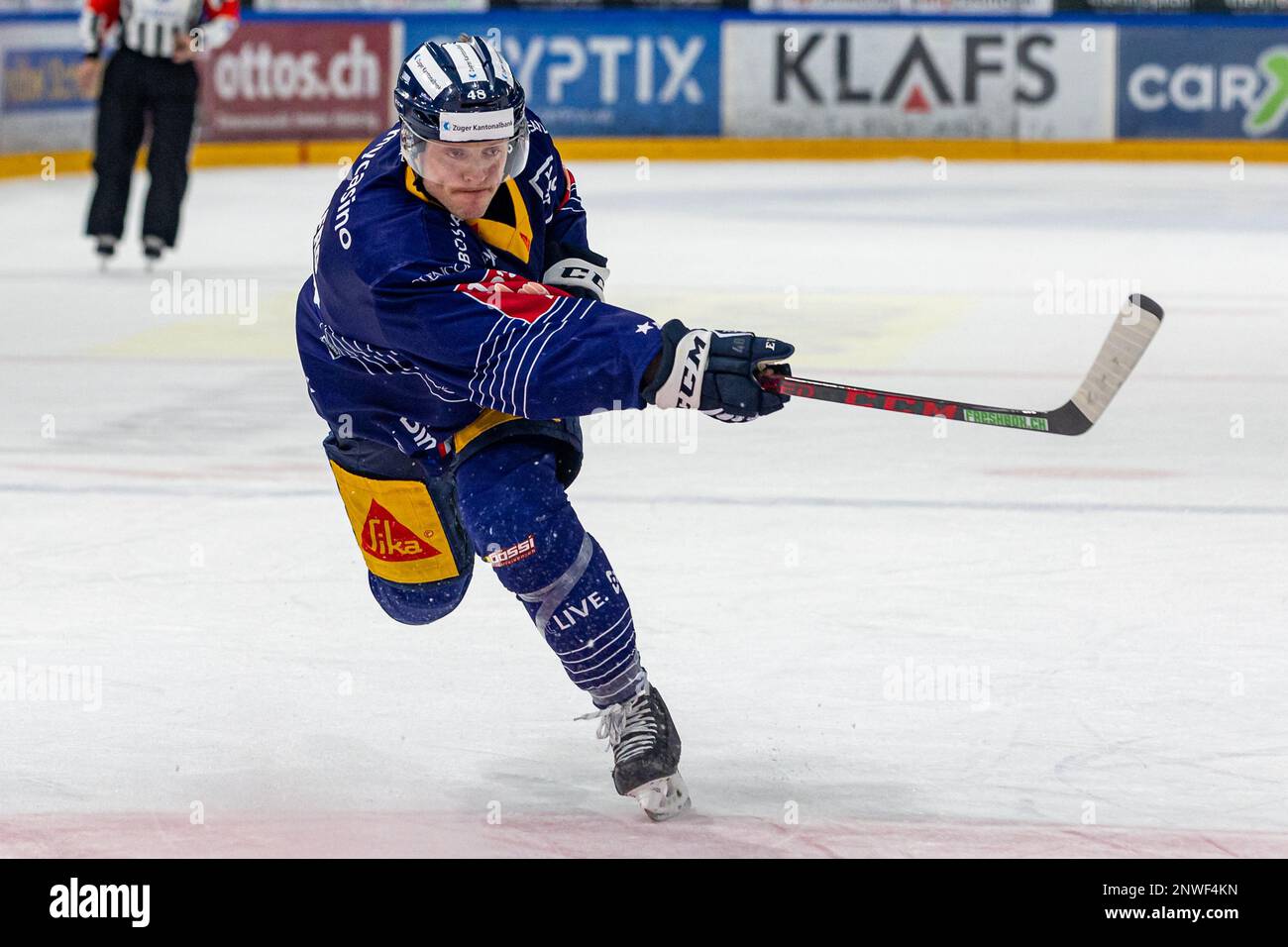 Zug. Switzerland. 28-02-2023, Finishing by Carl Klingberg #48 (EV Zug ...