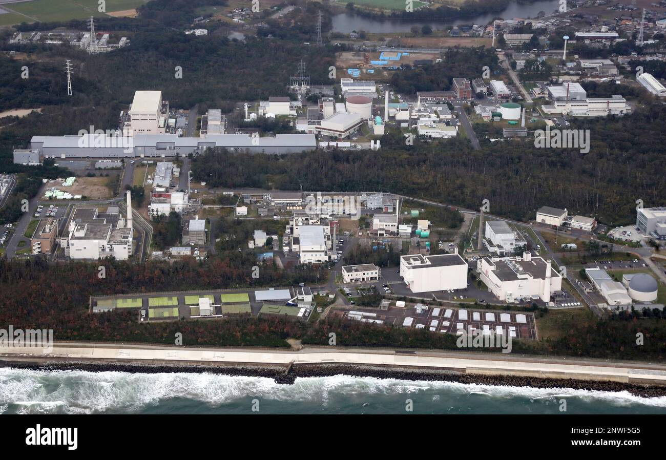 An aerial photo shows the Nuclear Science Research Institute of Japan ...