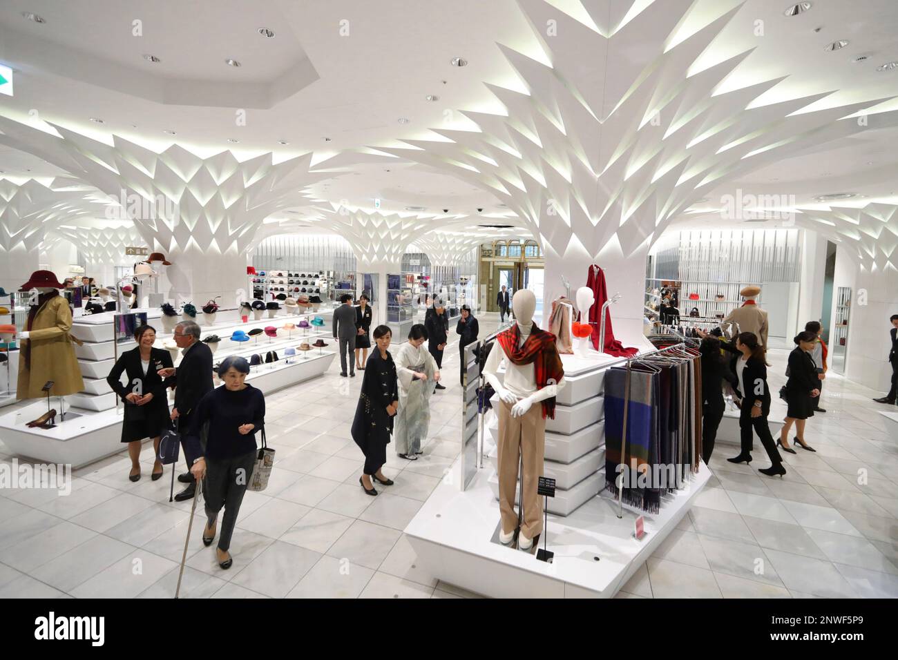 Customers shop at the first floor of Nihombashi Mitsukoshi Main Store ...