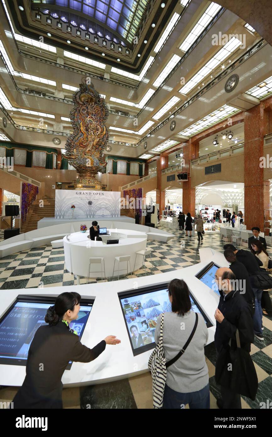 People visit Nihombashi Mitsukoshi Main Store, opened after its ...