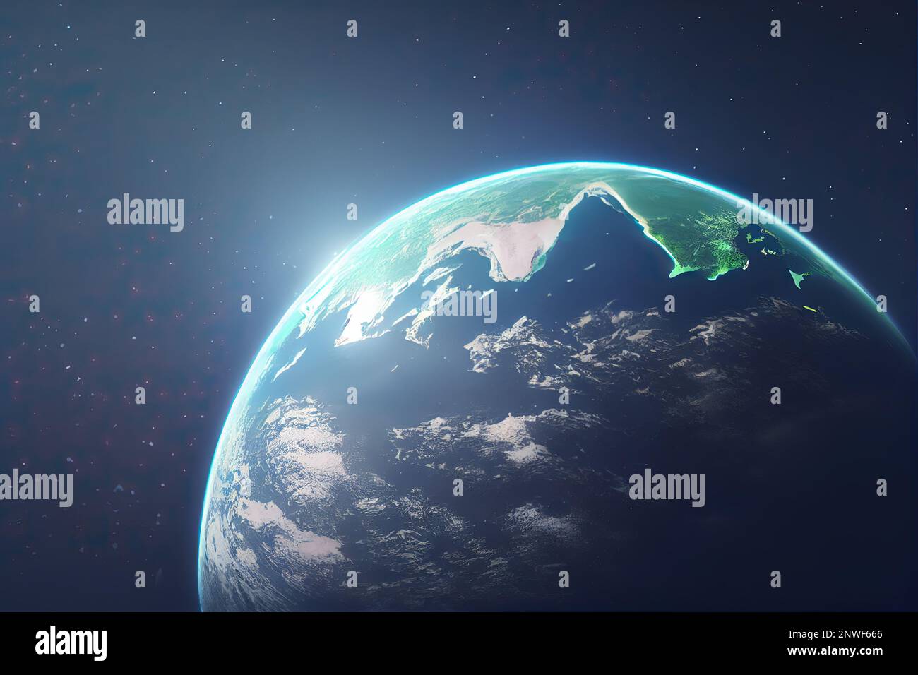 View of Earth from space, sunshine, fantasy, cosmos, continents Stock ...