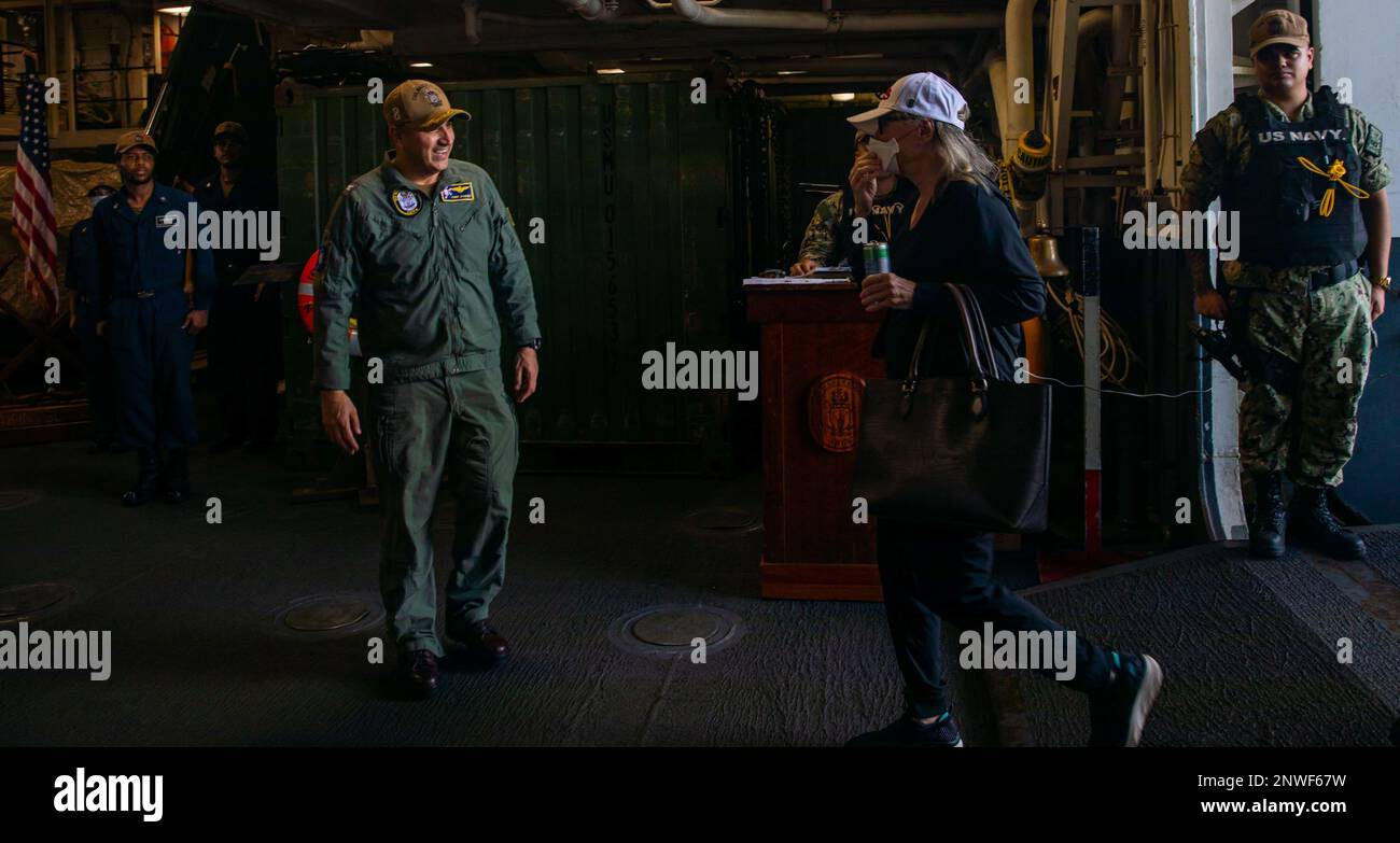 Capt. Tony Chavez, commanding officer, amphibious assault ship USS ...
