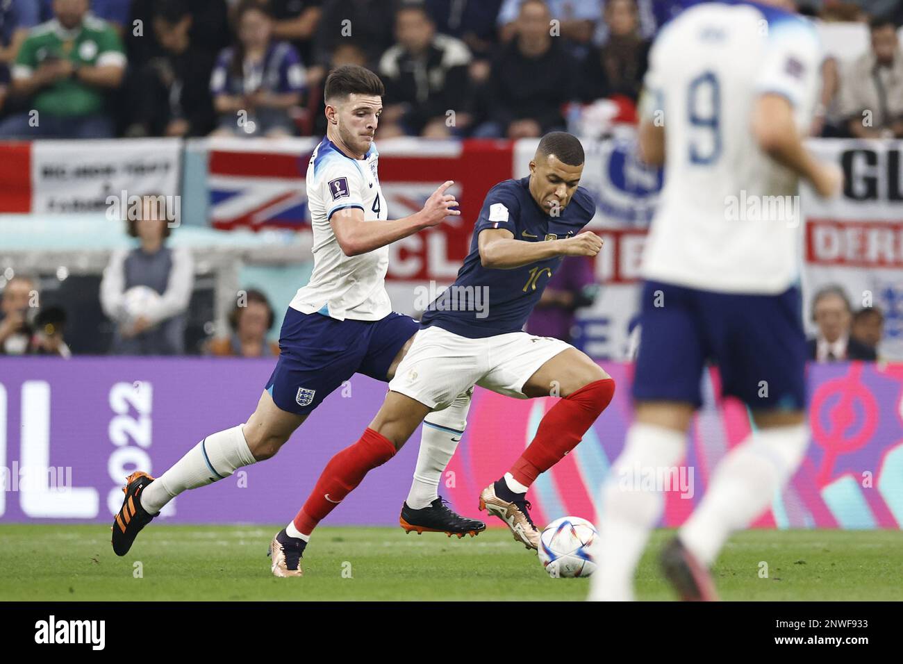 AL KHOR - (LR) Declan Rice of England, Kylian Mbappe of France during ...