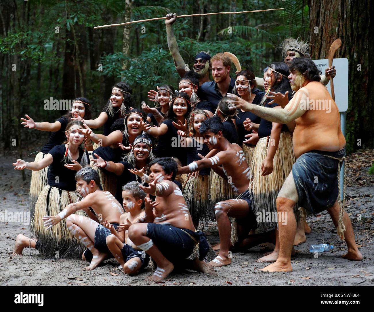 Britain's Prince Harry, the Duke of Sussex, top center, poses for a ...