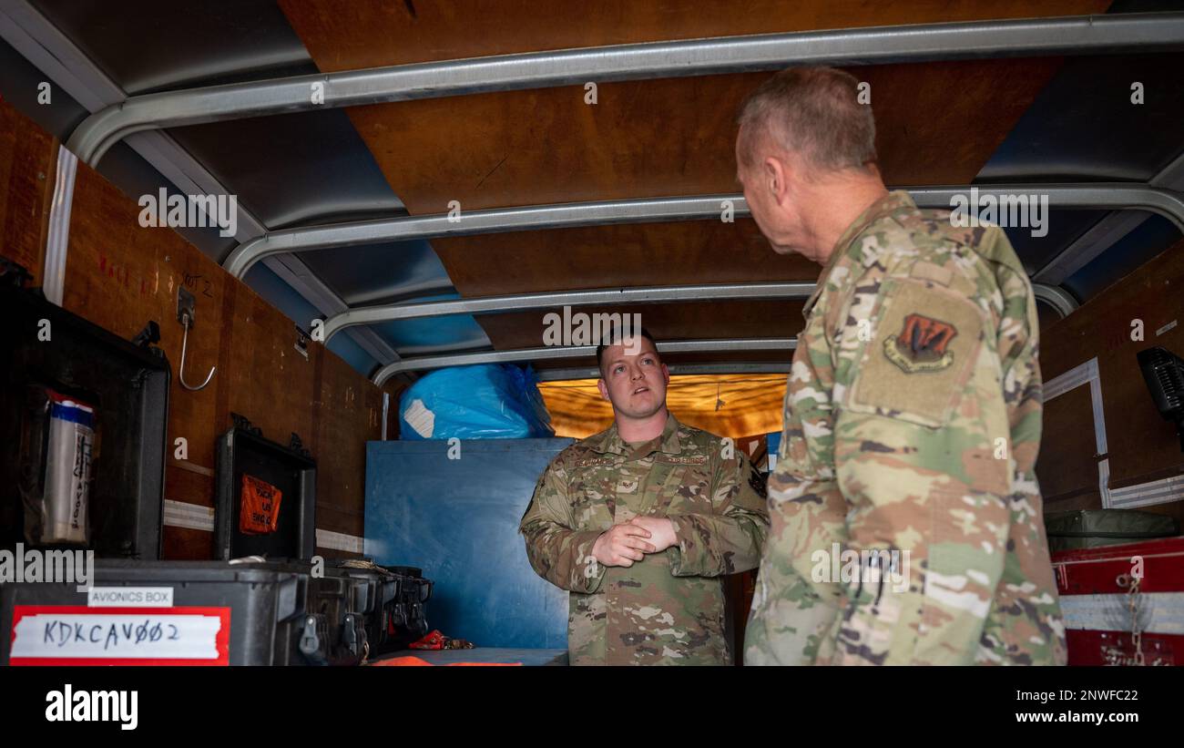 U.S. Air Force Gen. Mark Kelly, right, commander of Air Combat Command ...