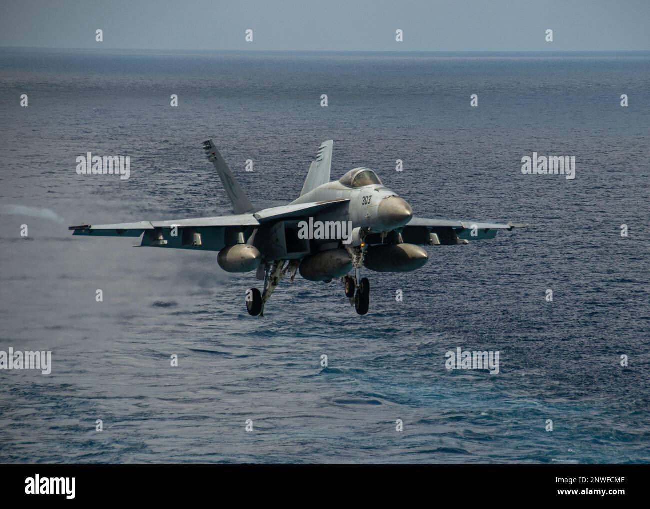 230209-N-MH015-1080 SOUTH CHINA SEA (Feb. 9, 2023) An F/A-18E Super Hornet from the “Kestrels ...