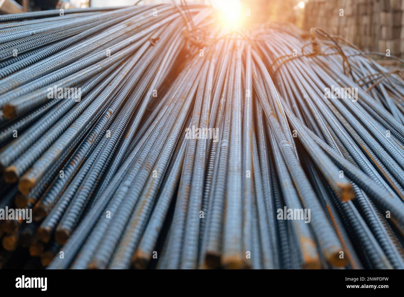 Stack of iron fittings for reinforced concrete, close up Stock Photo ...