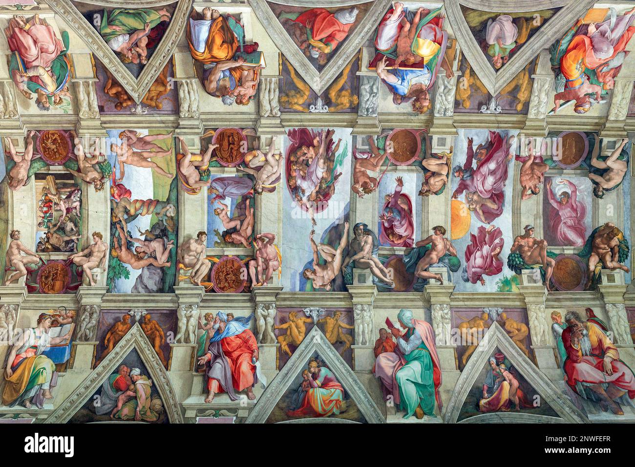 The Sistine Chapel by Michelangelo, the ceiling. Rome Stock Photo - Alamy