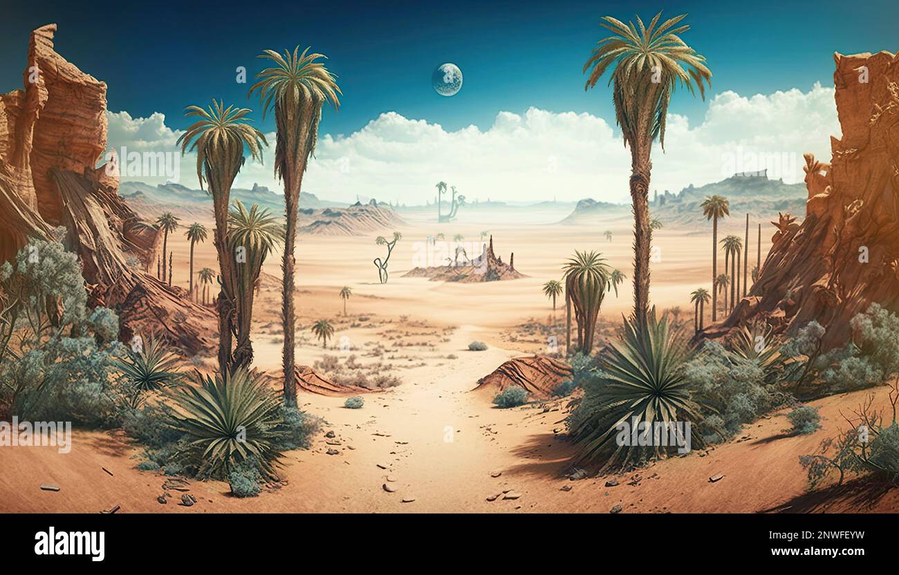 10,000 BC desertic background characterized by arid conditions and vast ...