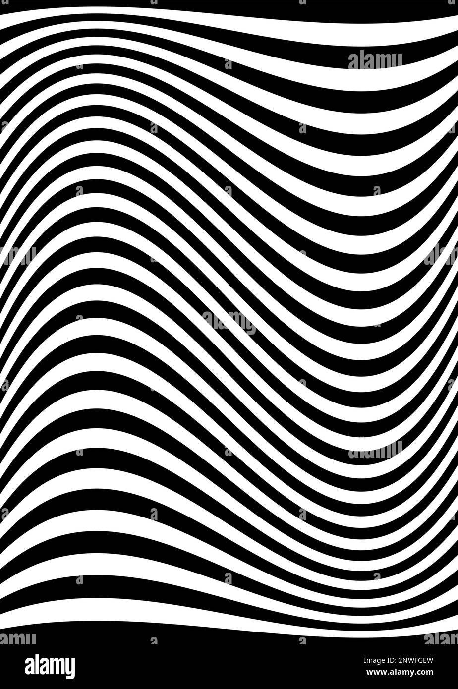 Black wavy stripes banner. Psychedelic Africa zebra lines. Abstract ...