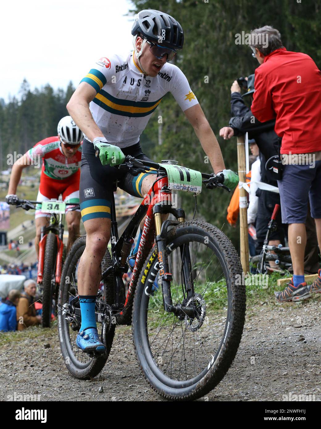 Sam Fox, of Australia, at the Junior Men Cross Country Olympic race, at ...