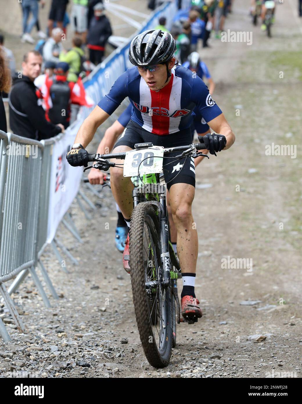 Scott Funston, of Black Diamond, Washington, at the Junior Men Cross ...