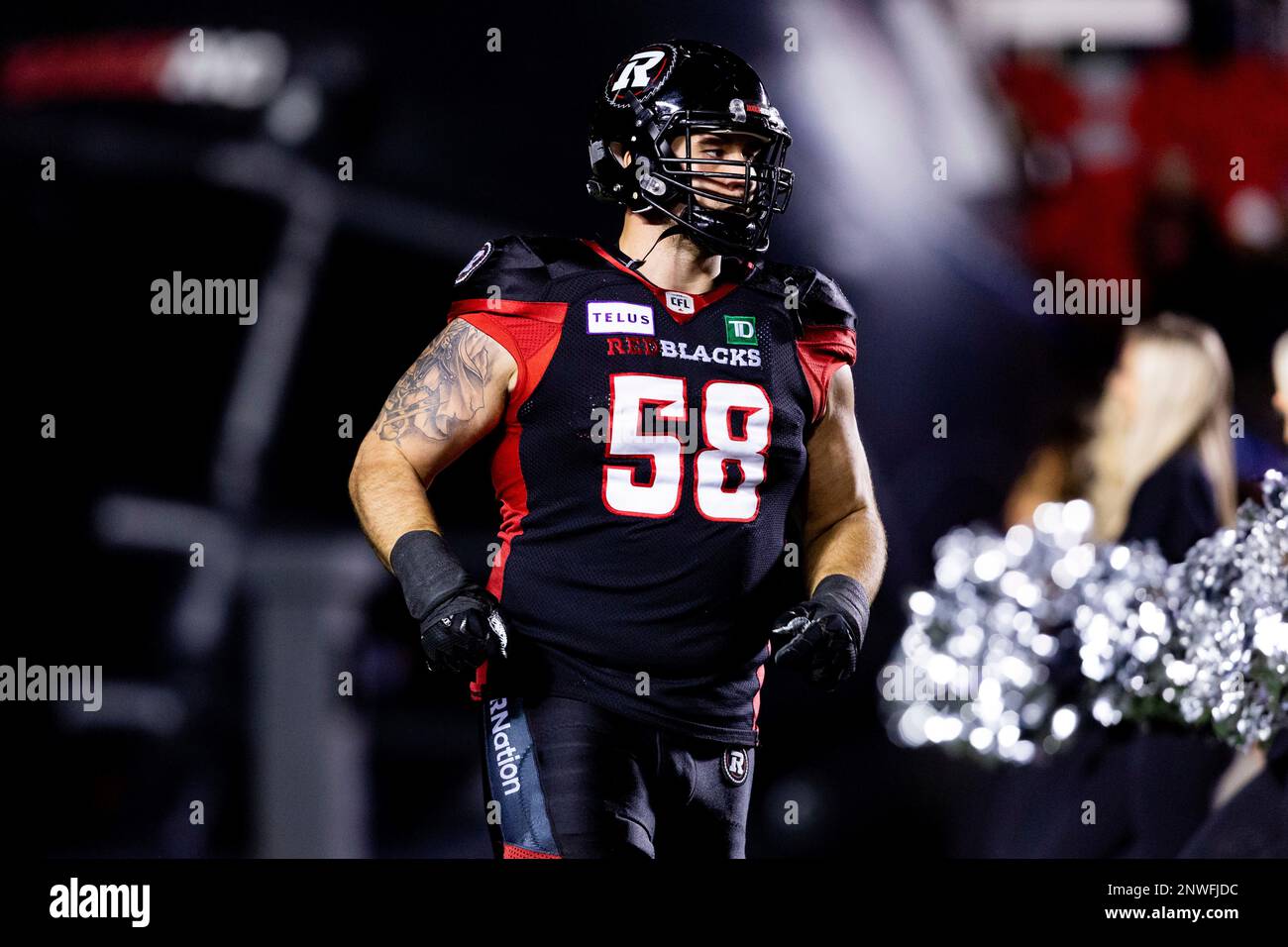 OTTAWA, ON - OCTOBER 19: Ottawa Redblacks offensive lineman Jason ...
