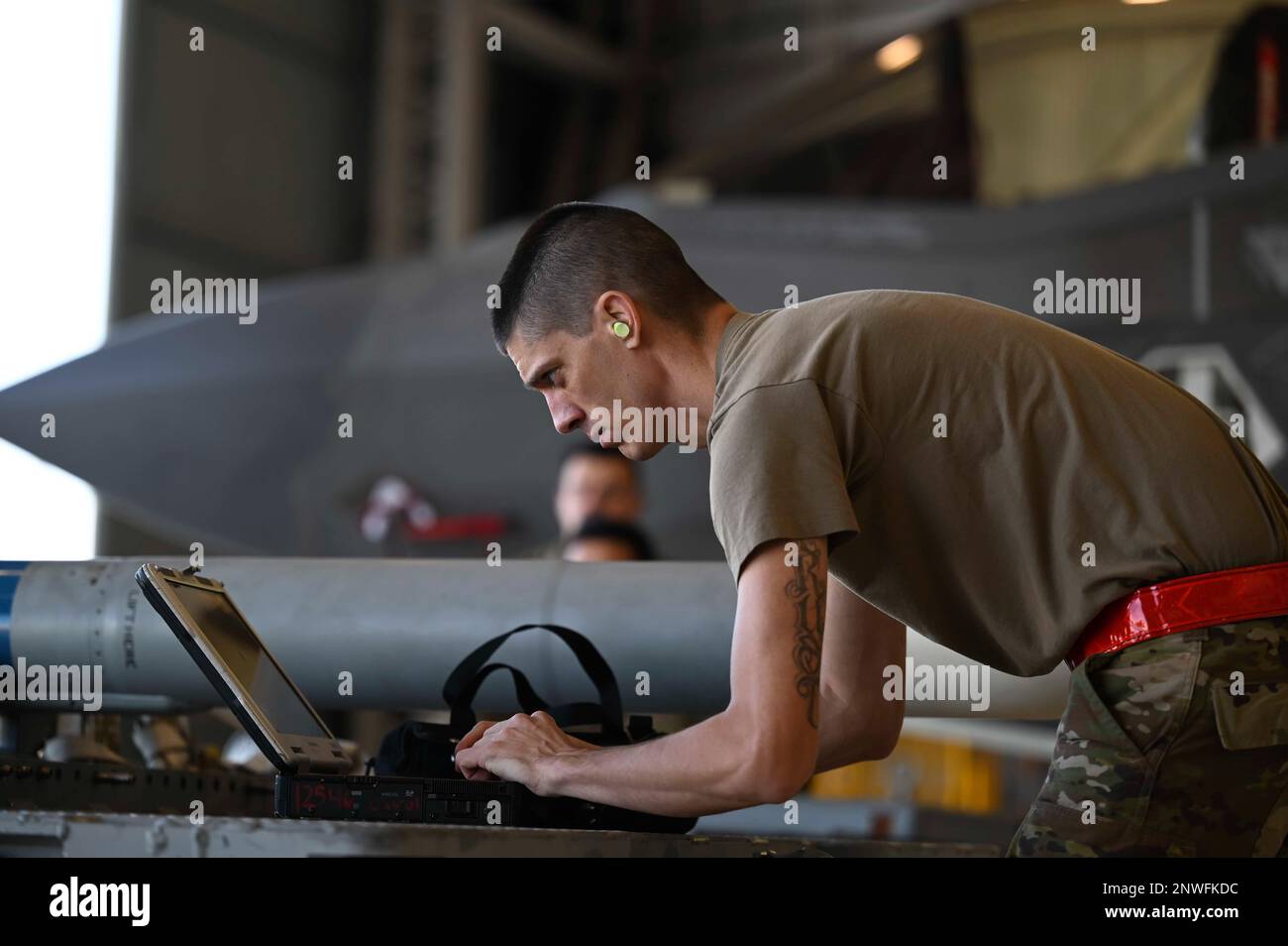 U.S. Air Force Staff Sgt. Benjamin Bull, a weapons load crew chief with ...