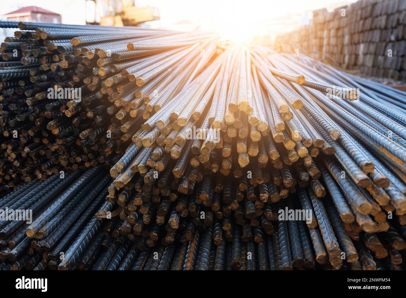 Stack of iron fittings for reinforced concrete, close up Stock Photo ...