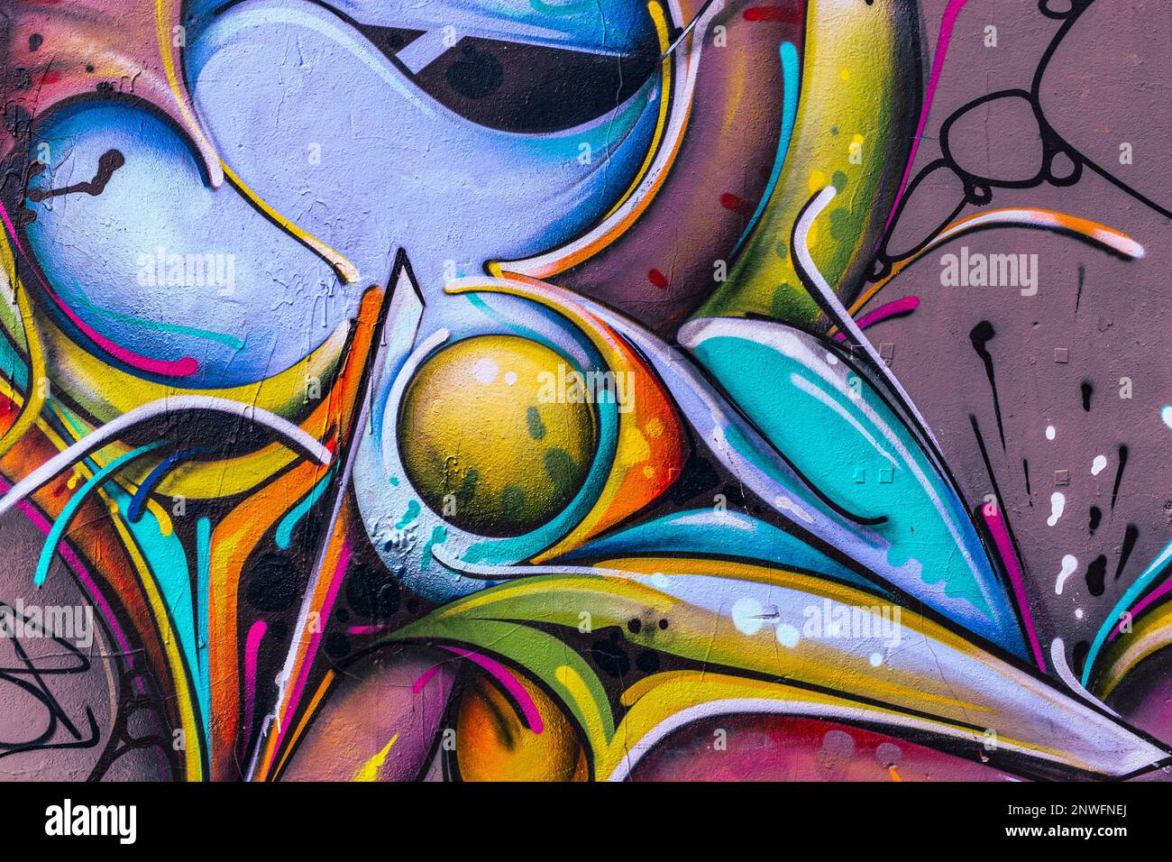 Graffiti detail framed on the wall, abstract background Stock Photo - Alamy