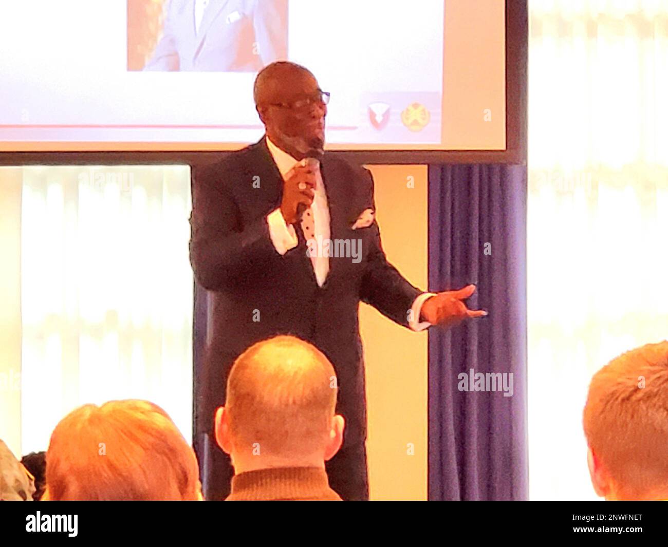 Guest speaker Marcus Gentry gives his presentation about Martin Luther ...