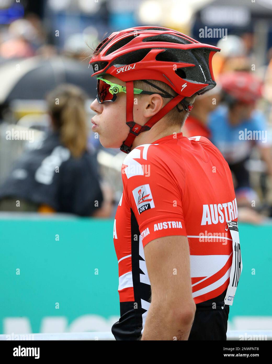 Emanuel Zangerle, of Austria, at the Cross Country Team Relay, at the ...