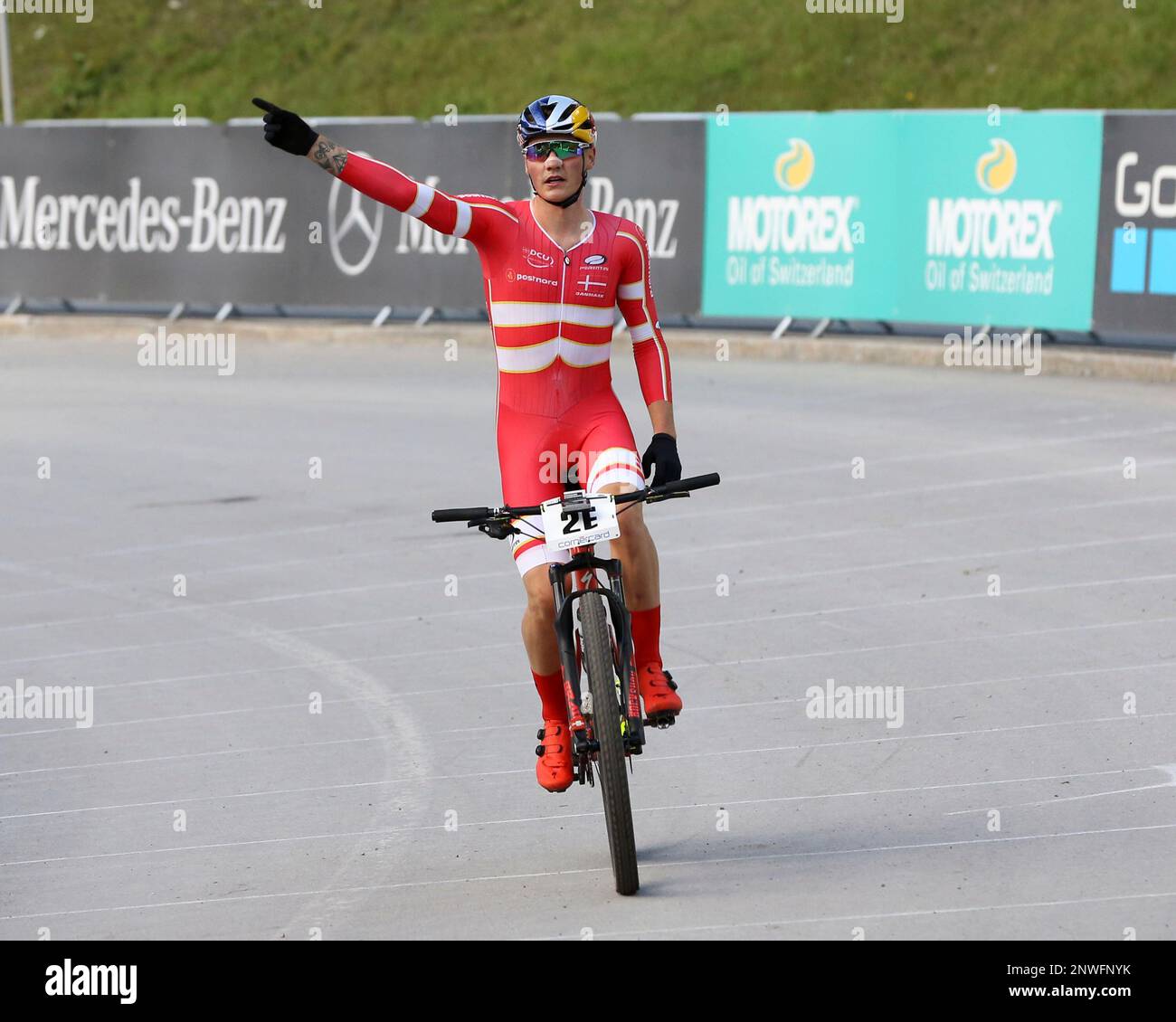 Simon Andreassen, of Denmark, at the Cross Country Team Relay, at the ...