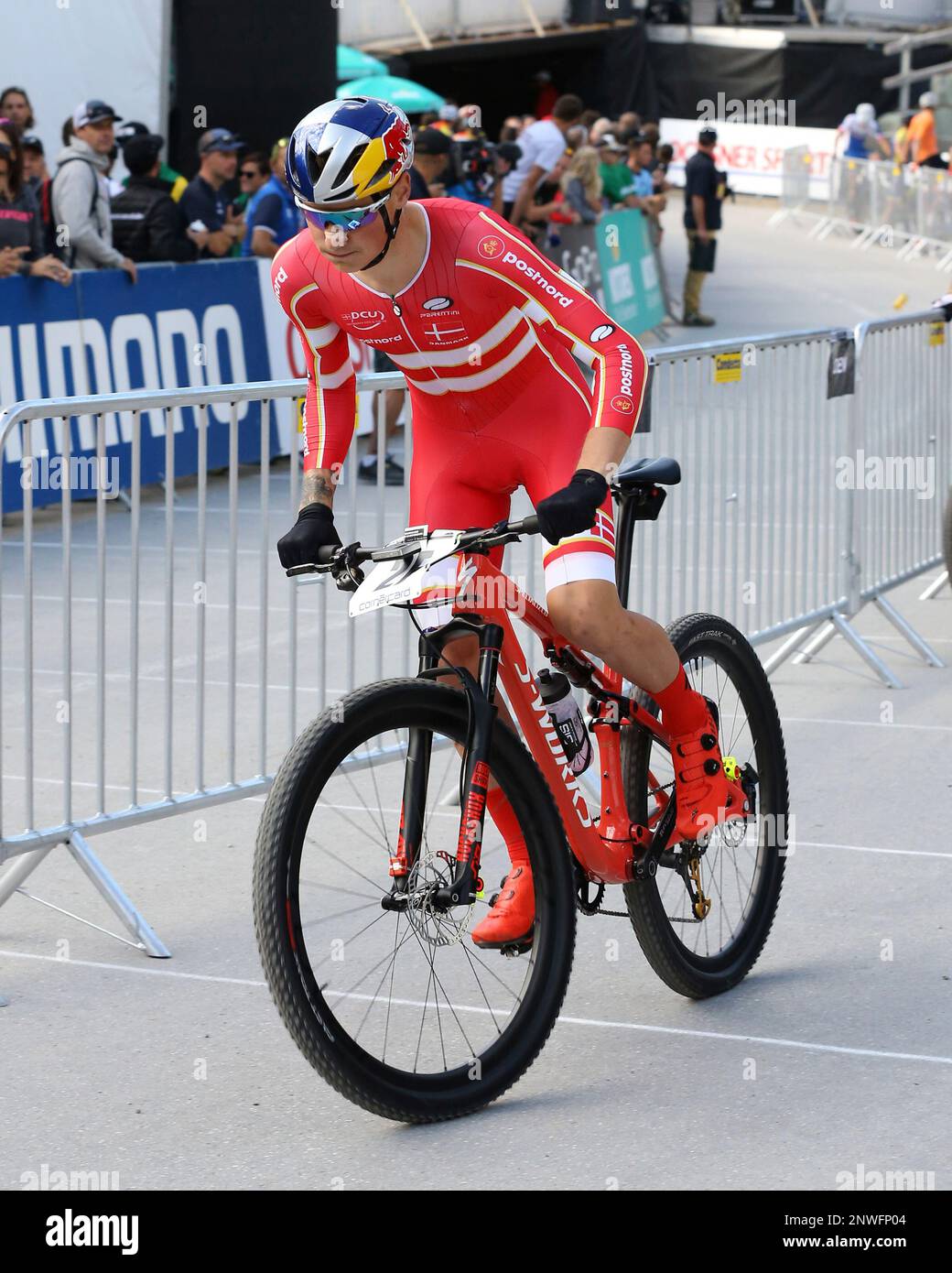 Simon Andreassen, of Denmark, at the Cross Country Team Relay, at the ...