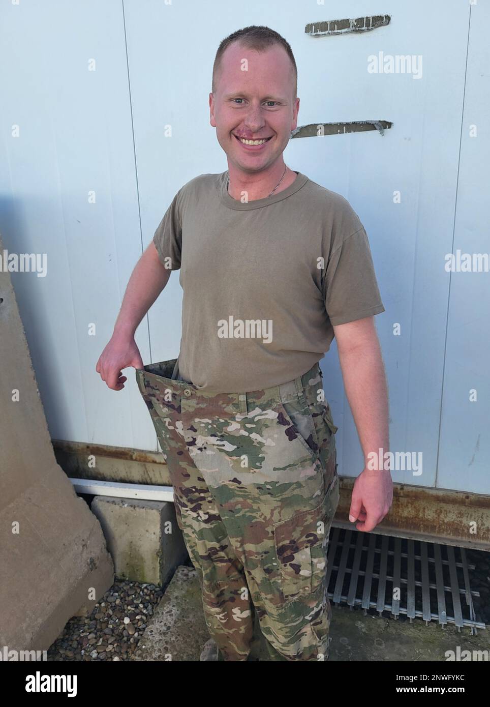 JTF MED 374 IT Specialist, Spc. Zachary Mariani shows off his old loose ...