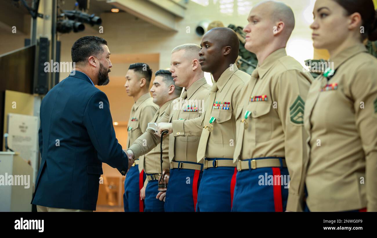 U.S. Marine Corps Gunnery Sgt. Danny Risener III, drill instructor ...