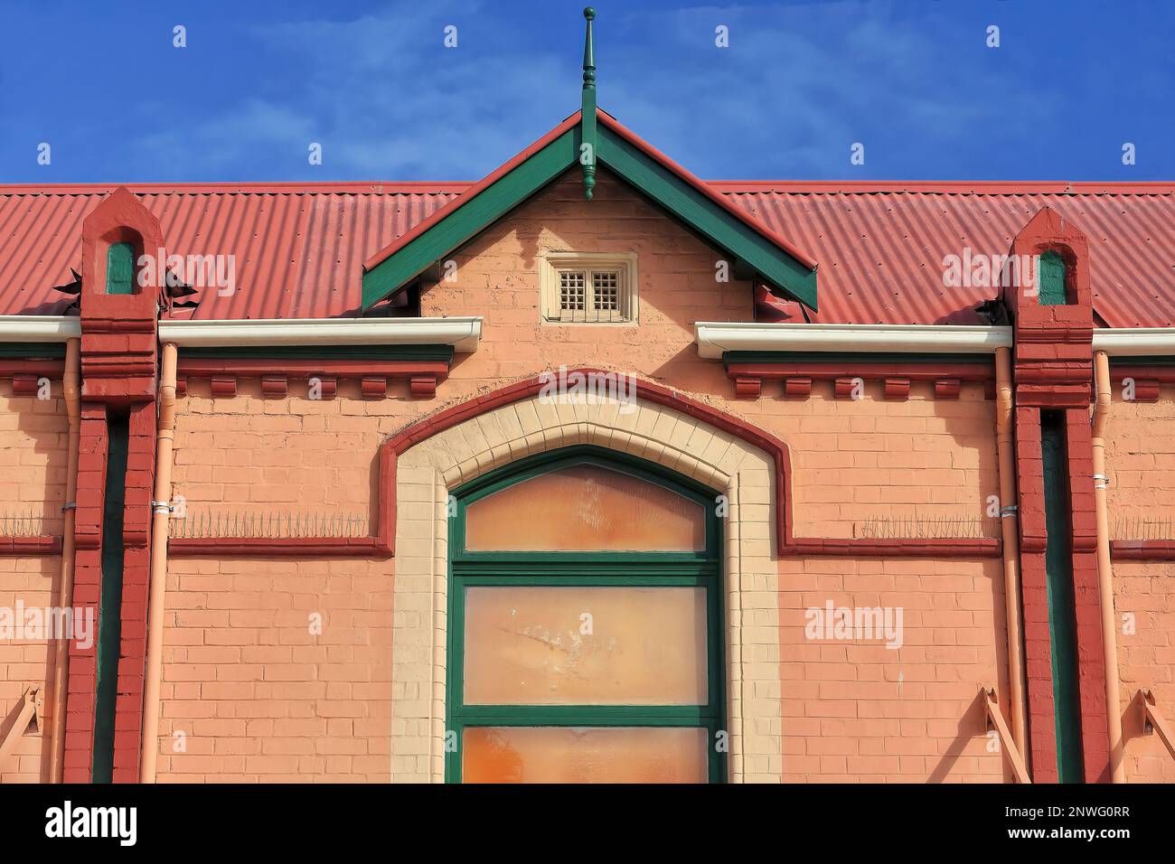 523 Orange-red-yellow-green Federation style building at The Corso ...