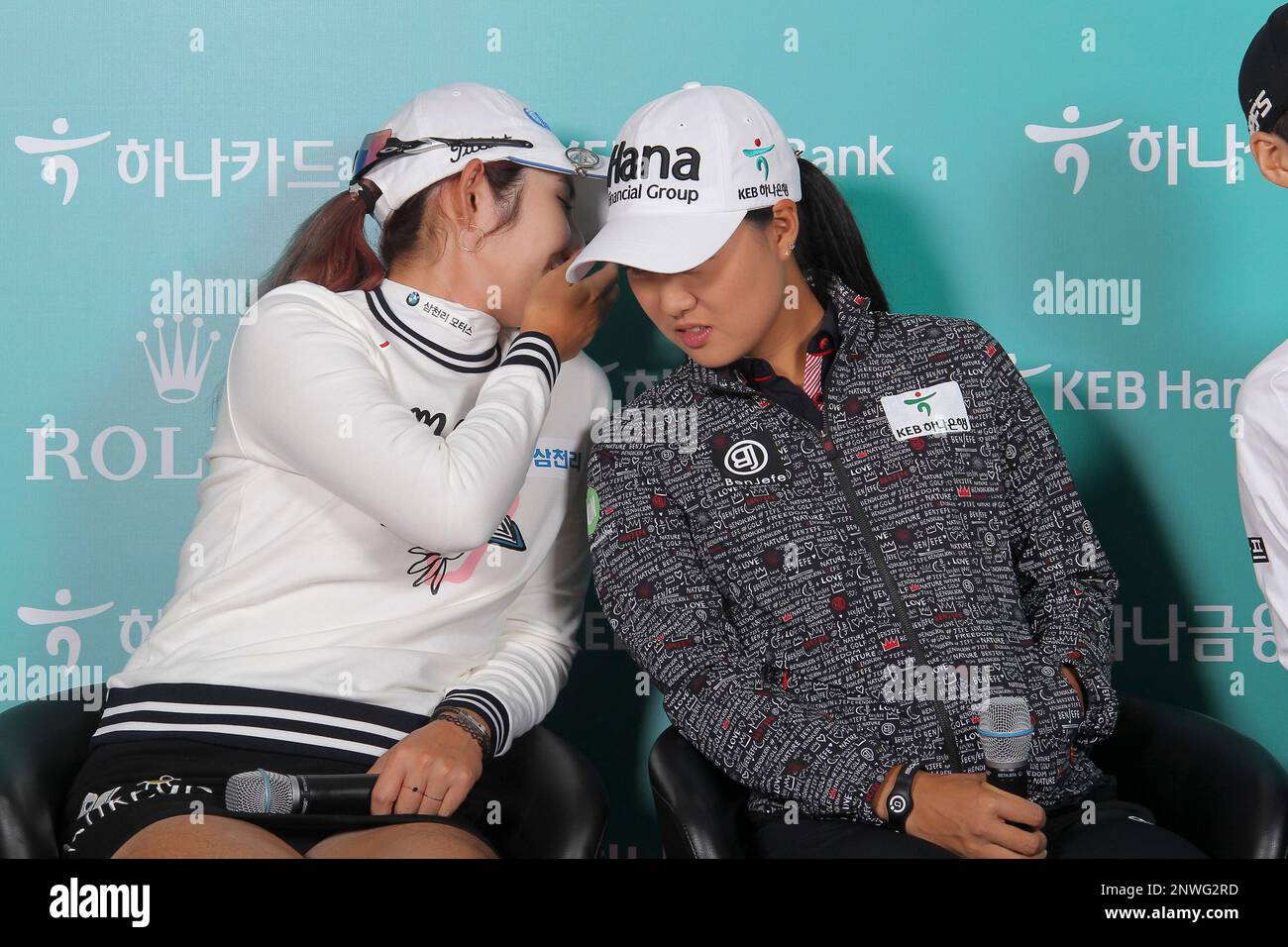 October 8, 2018 - Incheon, South Korea - A Six LPGA Players (from left Brooke Henderson, Sun Woo ...