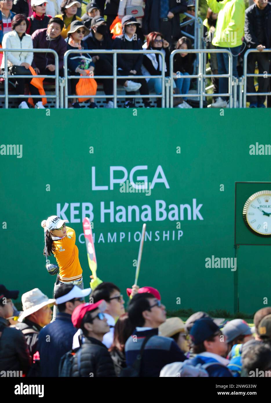 October 12, 2018 - Incheon, South Korea - Min Jee Lee of Australia action on the 1th tee during ...
