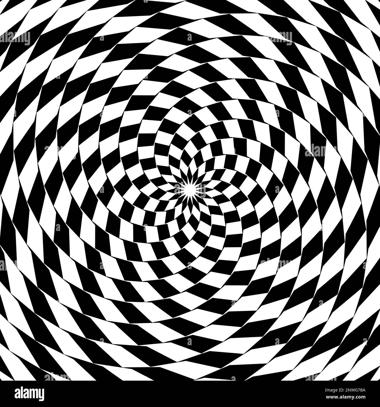 Black And White Vortex Pinwheel Visual Effect Twisty Pattern With Dynamic Kaleidoscope Texture