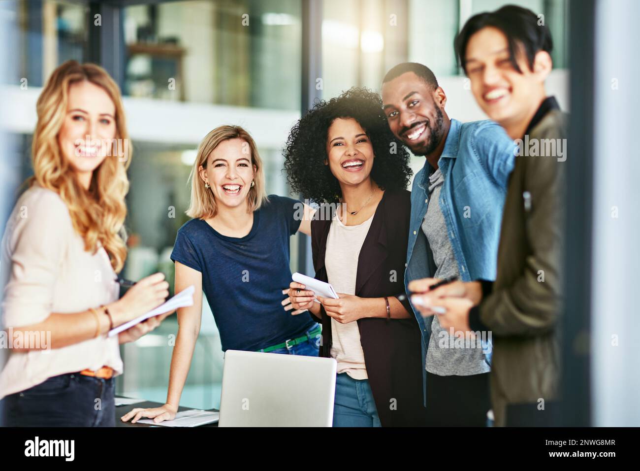 Were the most productive department here. Portrait of a group of happy ...