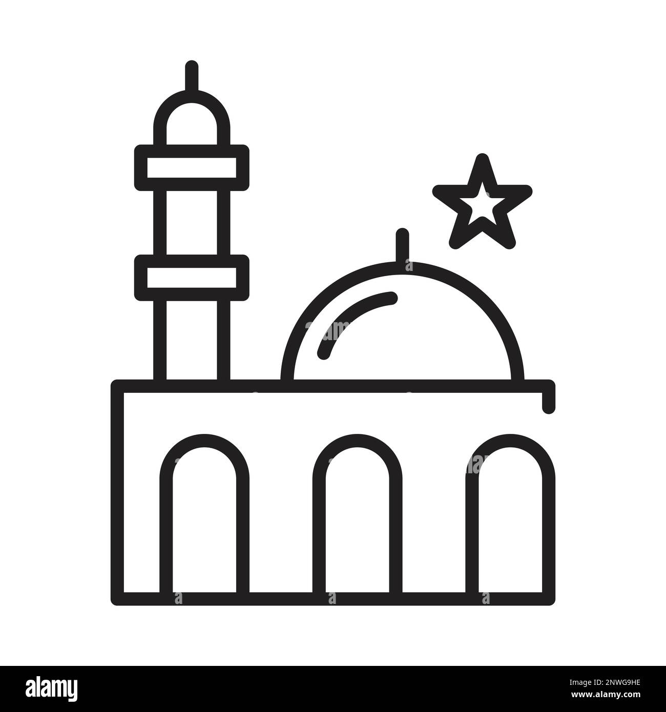Islamic Icons Line Art Vector, Ramadan Kareem Elements, Eid Mubarak ...