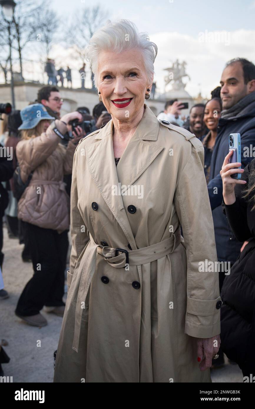 Maye Musk poses for photographers upon arrival at the Christian Dior ...