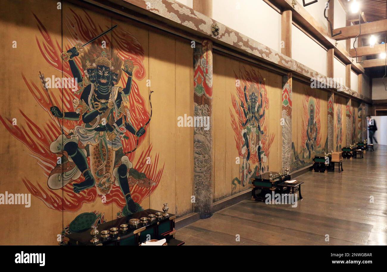 Mural painting of Godai Myoo, Five Great Wisdom Kings, which was drawn ...